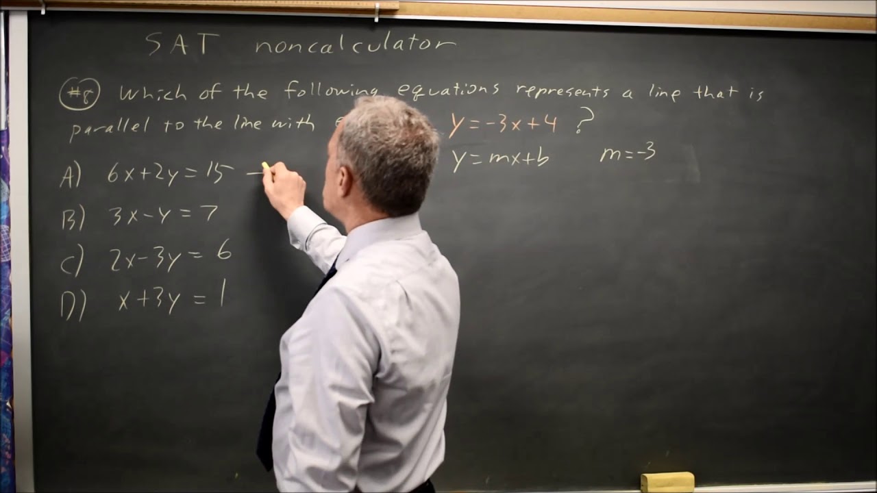 SAT Test 4: Parallel lines - question #3-8 - YouTube