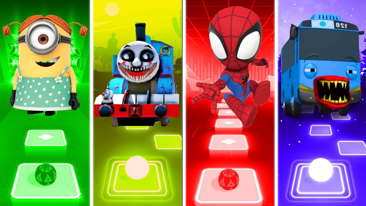 Minions Vs Thomas The Train exe Vs Spiderman Vs Tayo The Little Bus ...