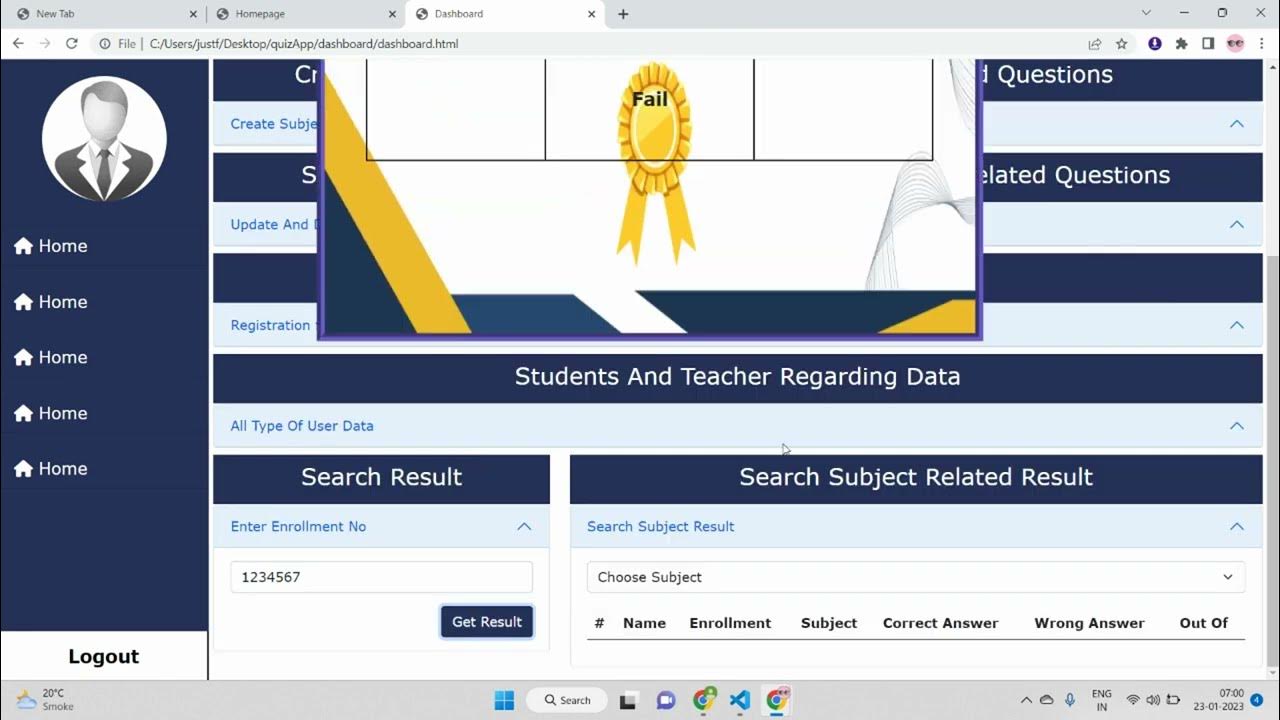 P-33 QUIZ APP DEVELOPMENT | HTML | CSS | JAVASCRIPT IN HINDI | STEP BY STP PROJECT WITH ADMIN ...
