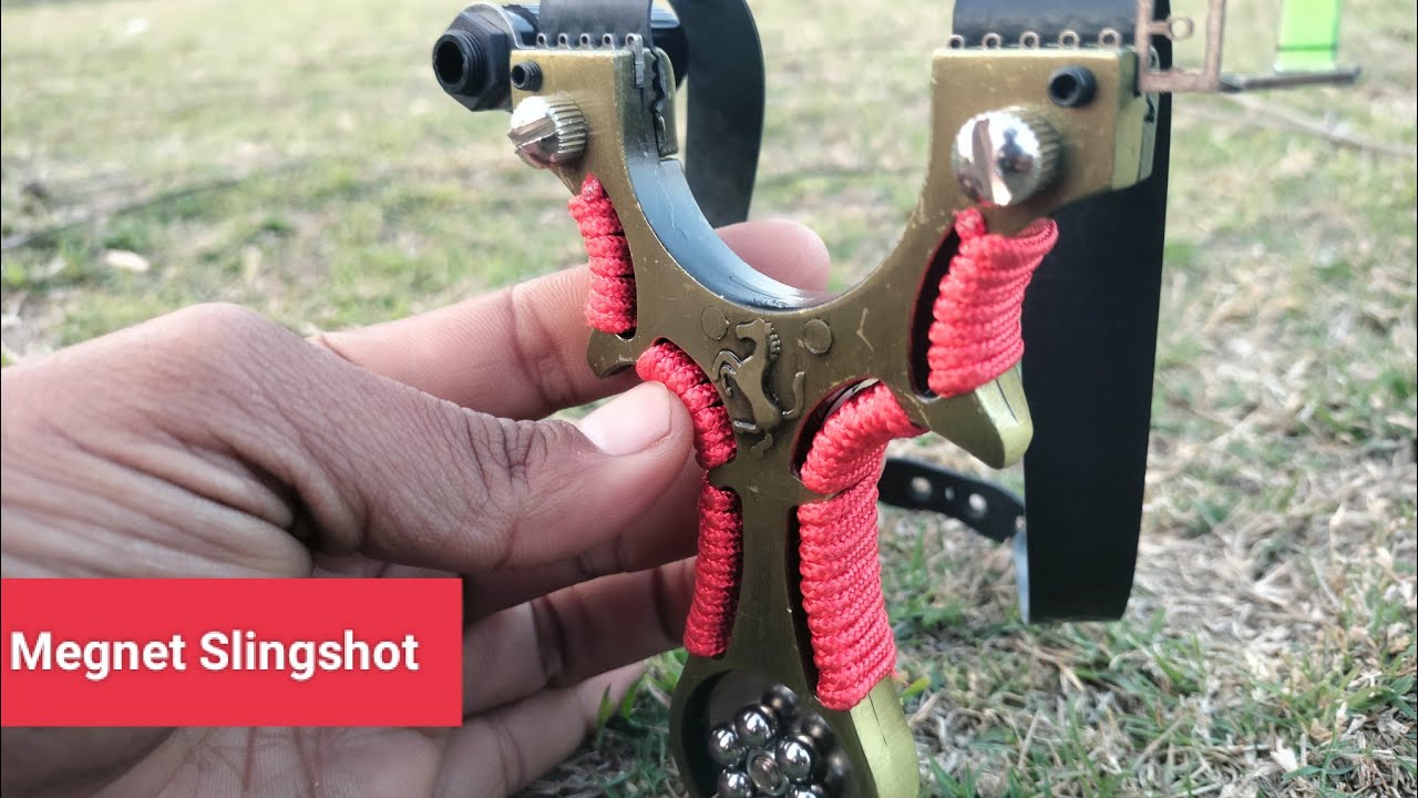 Megnet Slingshot With 2mm Black Rubber !! Lesser Slingshot!! Metal 1300 ...