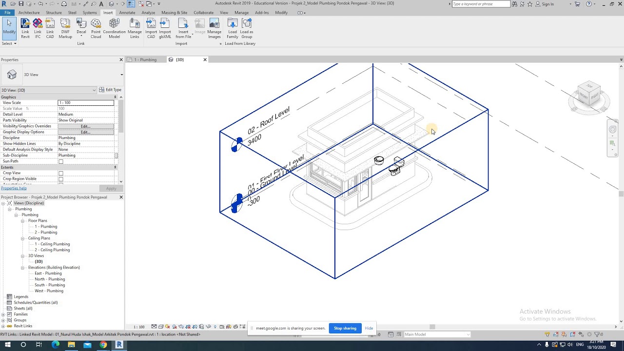 02 Model Paip insert link revit model arkitek - YouTube