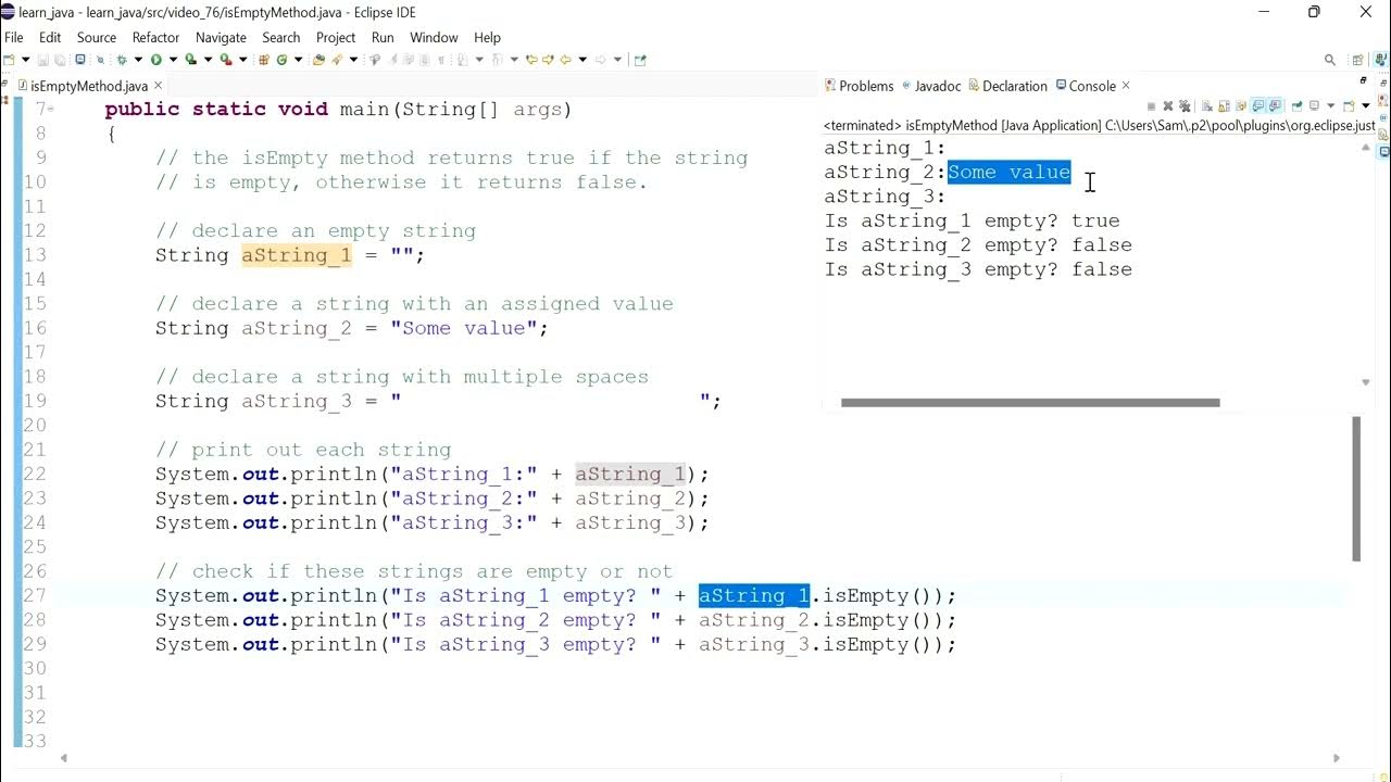 Java 76 The Isempty Method Youtube