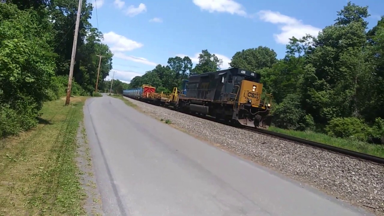 Some type of a CSX work train in West Park NY - YouTube