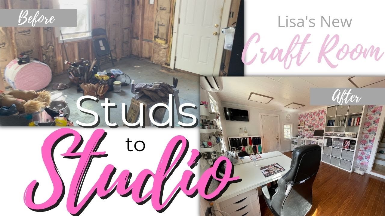Lisa's New Craft Room | Studs to Studio | Craft Room Tour ***Jessica ...