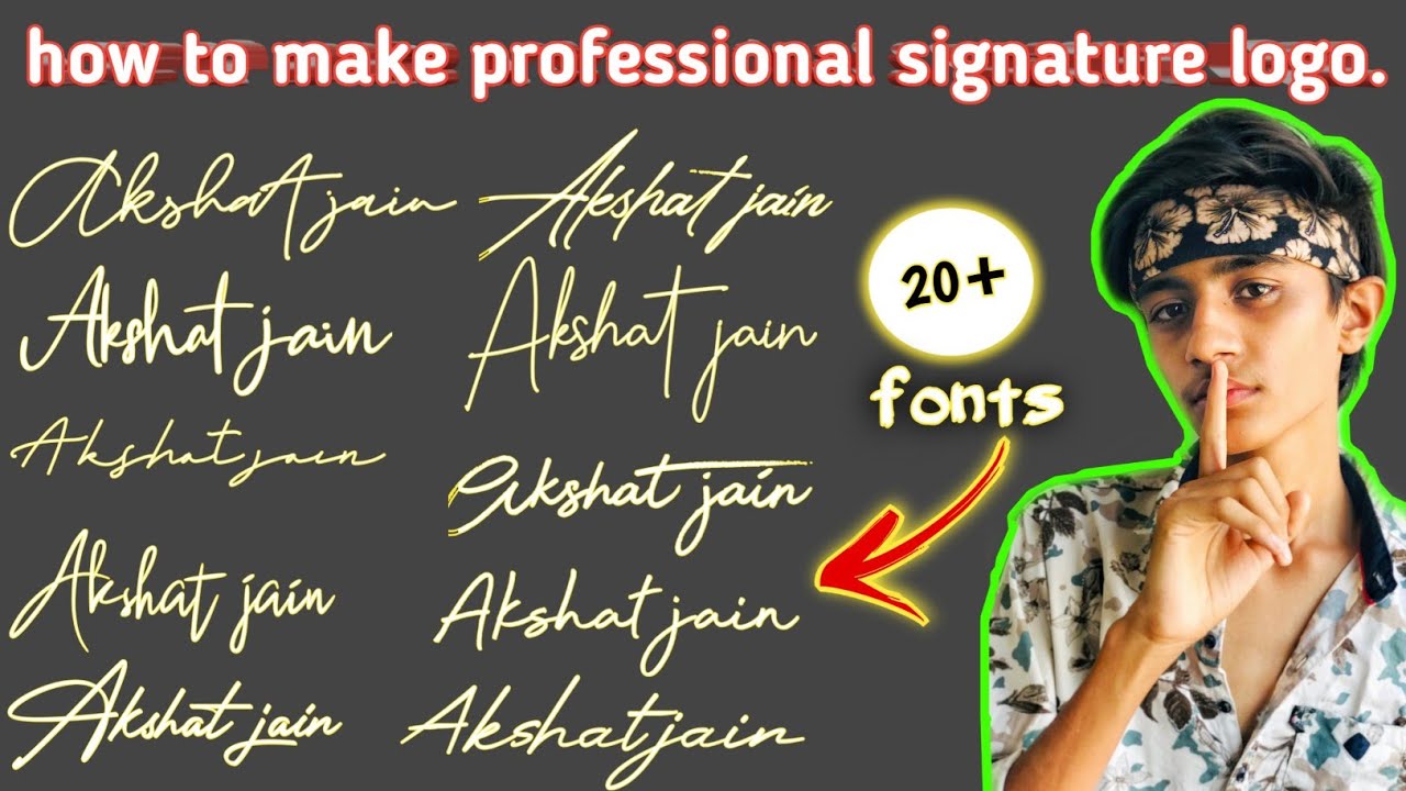 how to make signature logo||akshat edits - YouTube