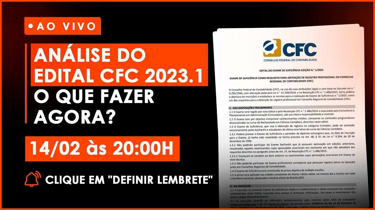 Análise do edital CFC 2023.1 - o que fazer agora? - YouTube