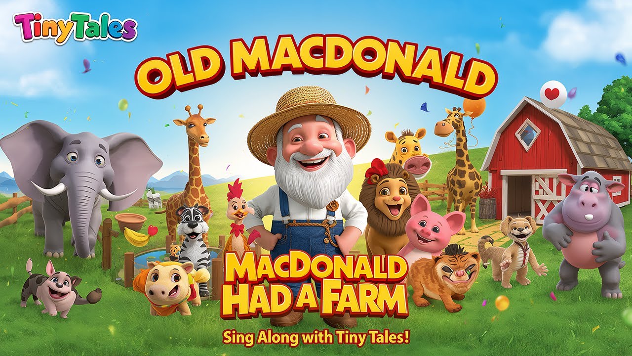 Old MacDonald Song with Safari Animals | Tiny Tales Kids Learning ...