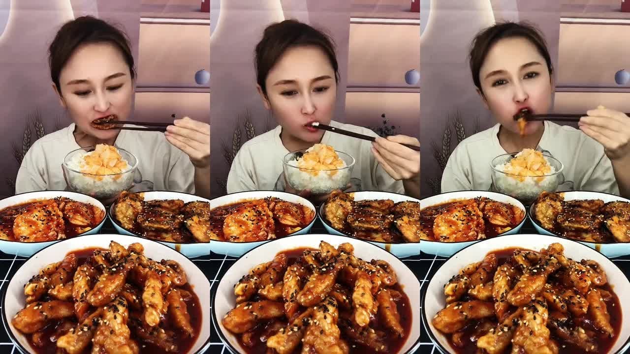 REAL MUKBANG): eating show, roasted pork with rice, yummy! - YouTube