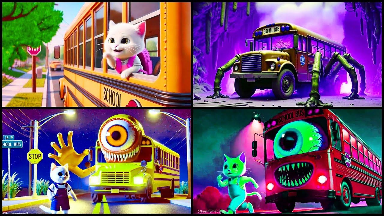 SCHOOL BUS MONSTER 🆚 MINION PARASITE 🆚 Kitten MONSTER |KidBus #26 - YouTube