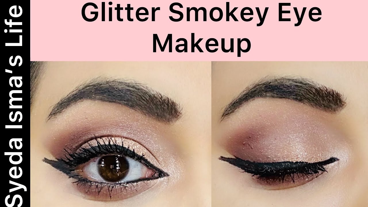 Glitter Smokey Eye Makeup Tutorial‼️| Simple Easy And Quick Eye Makeup‼️ - YouTube