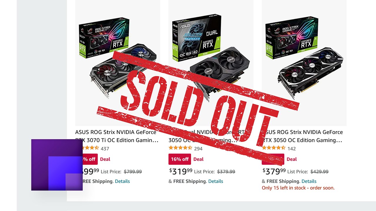 RTX 30 series GPUs are beginning to Sell Out. - YouTube