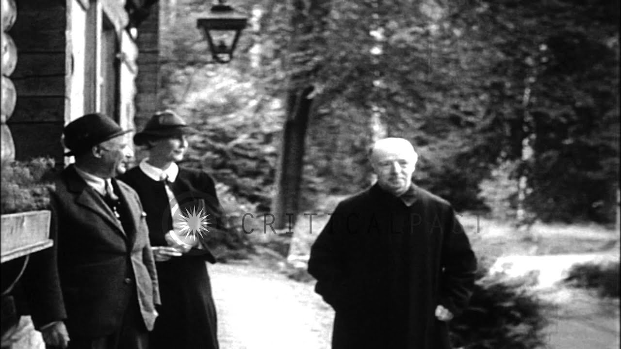 Arbitrator of Czech Sudeten Crisis Lord Runciman and his wife at a ...