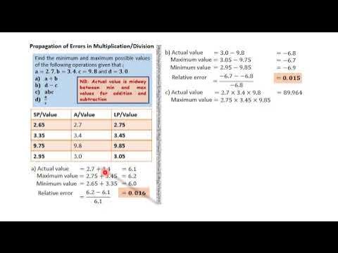 APPROXIMATION & ERRORS|PROPAGATION OF ERRORS|MULTIPLICATION AND DIVISION|WORKED EXAMPLES - YouTube