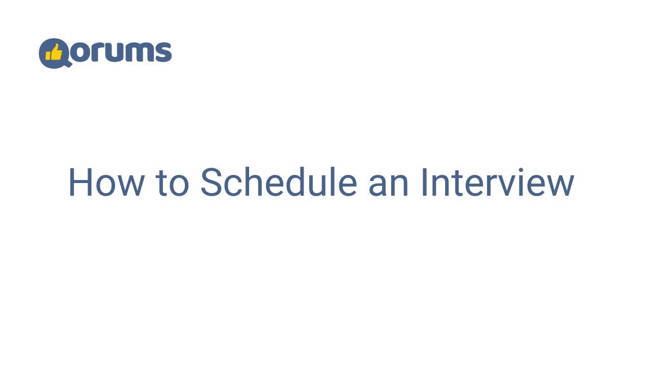 How to Schedule an Interview - YouTube