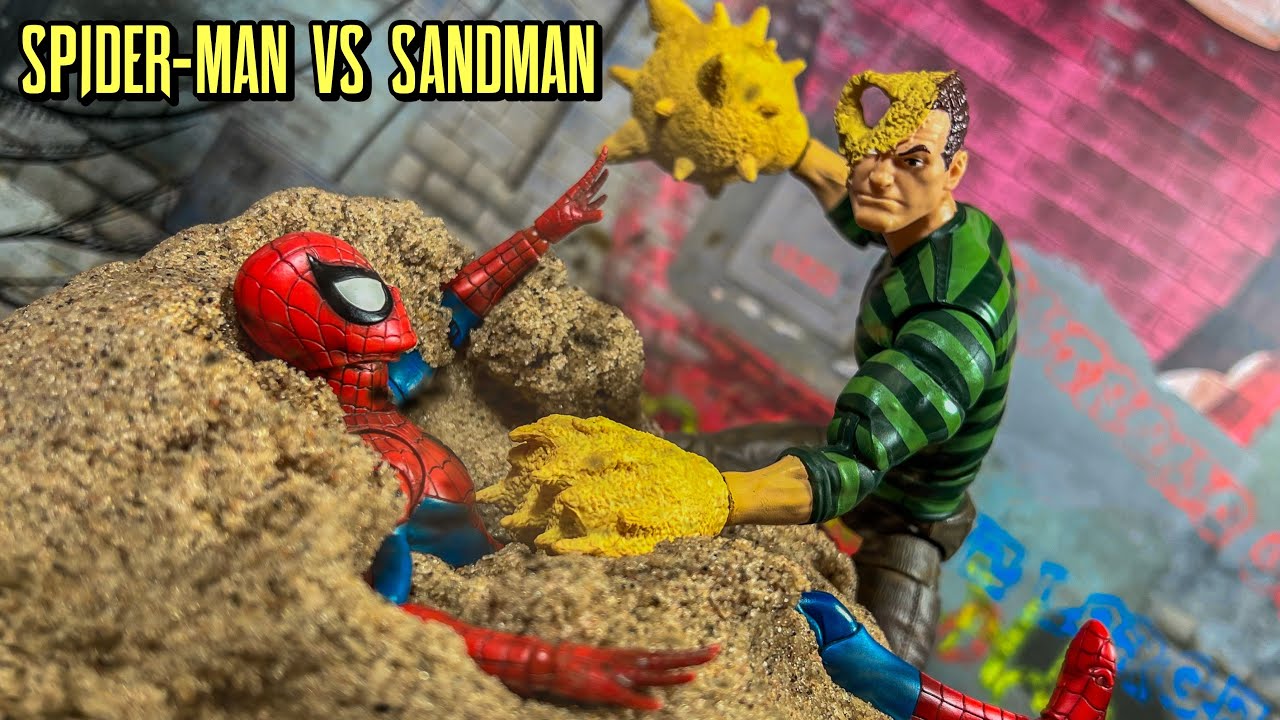 Spider-Man vs Sandman Spider-Man Stop Motion - YouTube