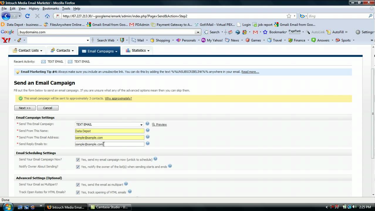 Data Depot Send Email List Campaign - YouTube