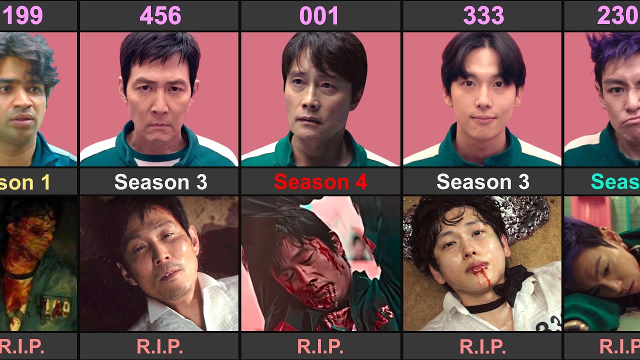 Squid Game All Male Players Death | Season 1, 2 and 3 - YouTube