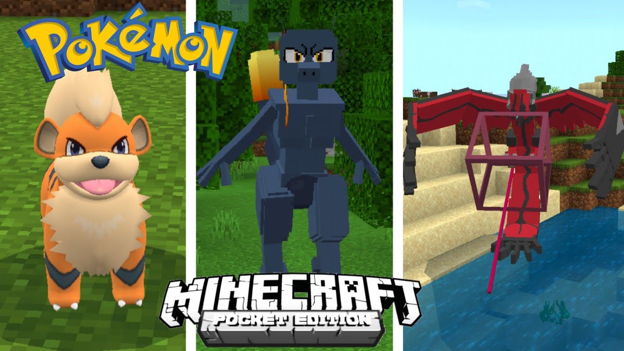 TOP 3 *MELHORES* ADDON DE POKÉMON PARA MINECRAFT PE! - YouTube