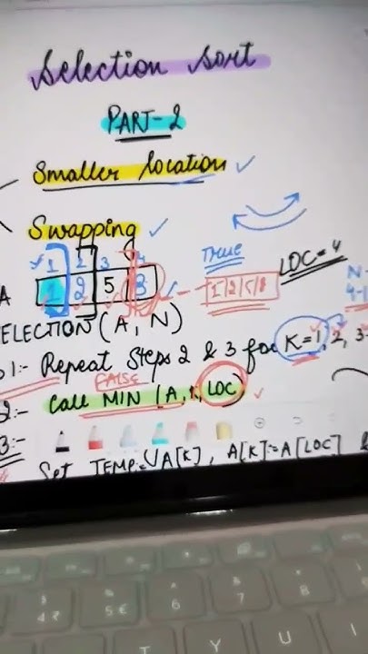 Selection Sort 💫 Datastructures Computerscience Notes Shortsvideo Sortingalgorithm ️ Youtube 