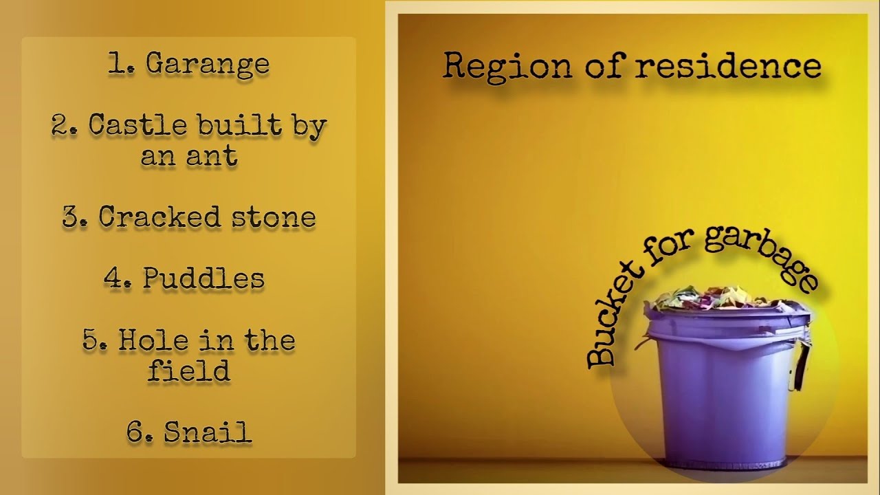 Region of Residence - Bucket for garbage - YouTube