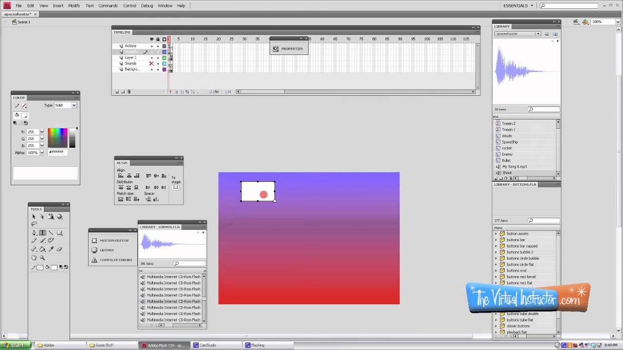 How to Create a Shooter Style Video Game in Adobe Flash- Part 6 - YouTube