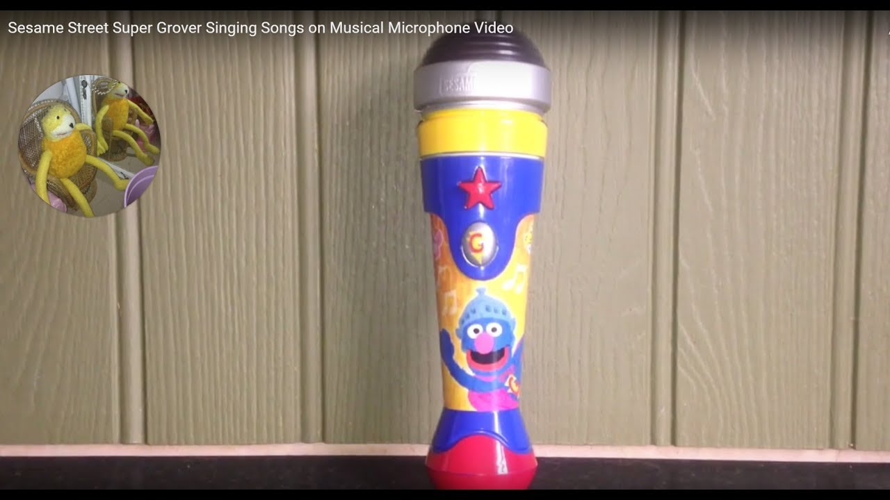 Sesame Street Super Grover Singing Songs on Musical Microphone Toy ...