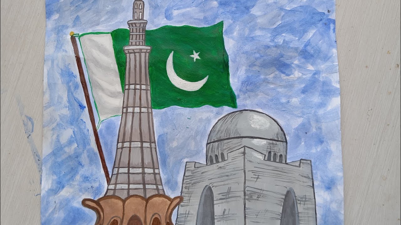 Pakistan Independence Day Drawing | 14 August Drawing For Beginners 🇵🇰 ...