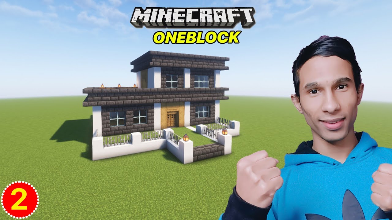 I Built A Modern House in Minecraft || One Block || Episode 2 - YouTube