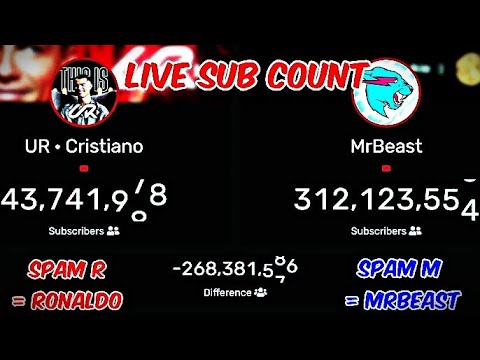 LIVE: @UR · Cristiano Ronaldo vs @MrBeast Sub Count Battle #live # ...