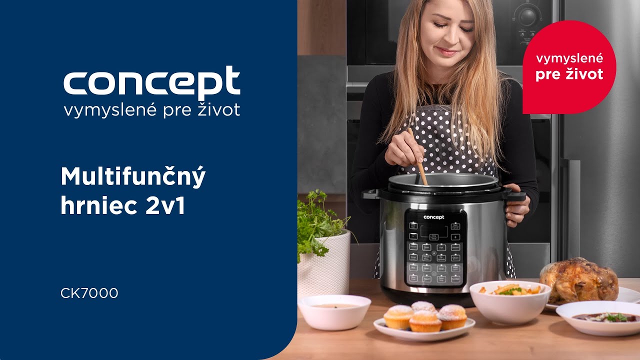 Multifunkčný tlakový hrniec 2 v 1 Concept CK7000 - YouTube