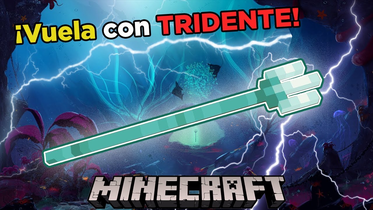 VOLAR CON TRIDENTE EN MINECRAFT - YouTube
