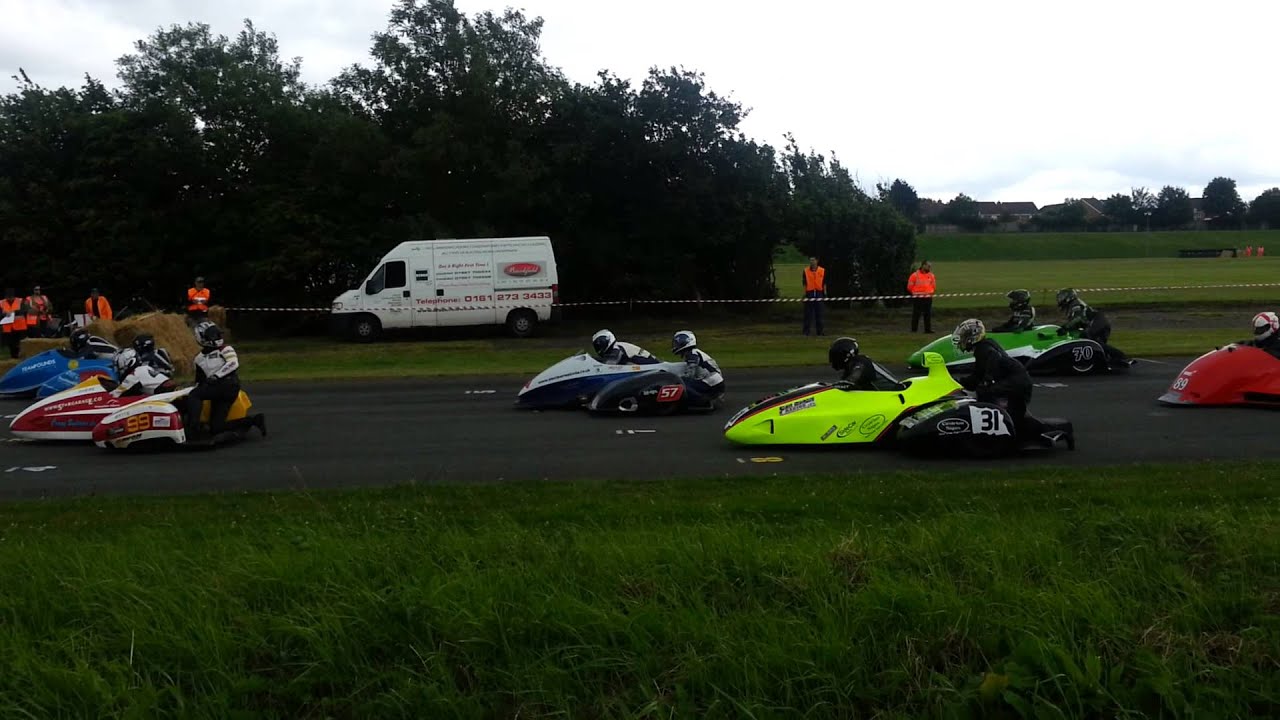 Aintree Motorcycle Racing Sidecar start July 2015 - YouTube
