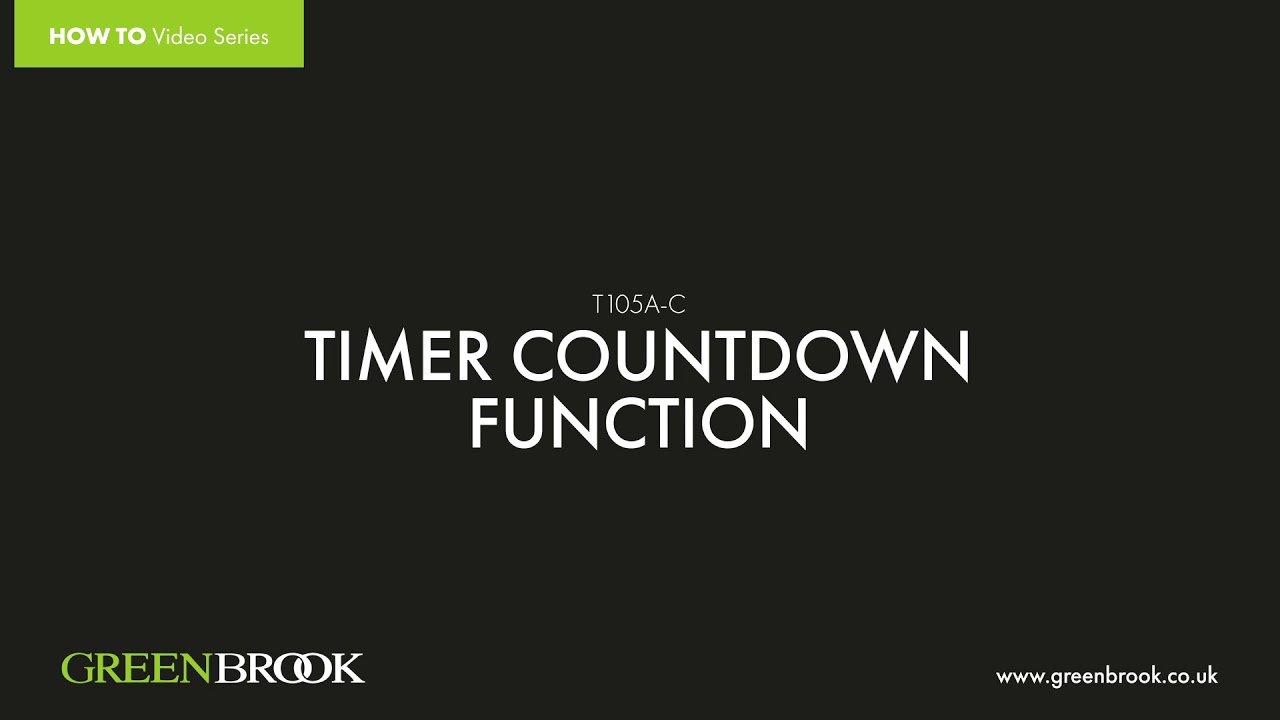 GreenBrook T105A-C Timer Instruction Video - YouTube