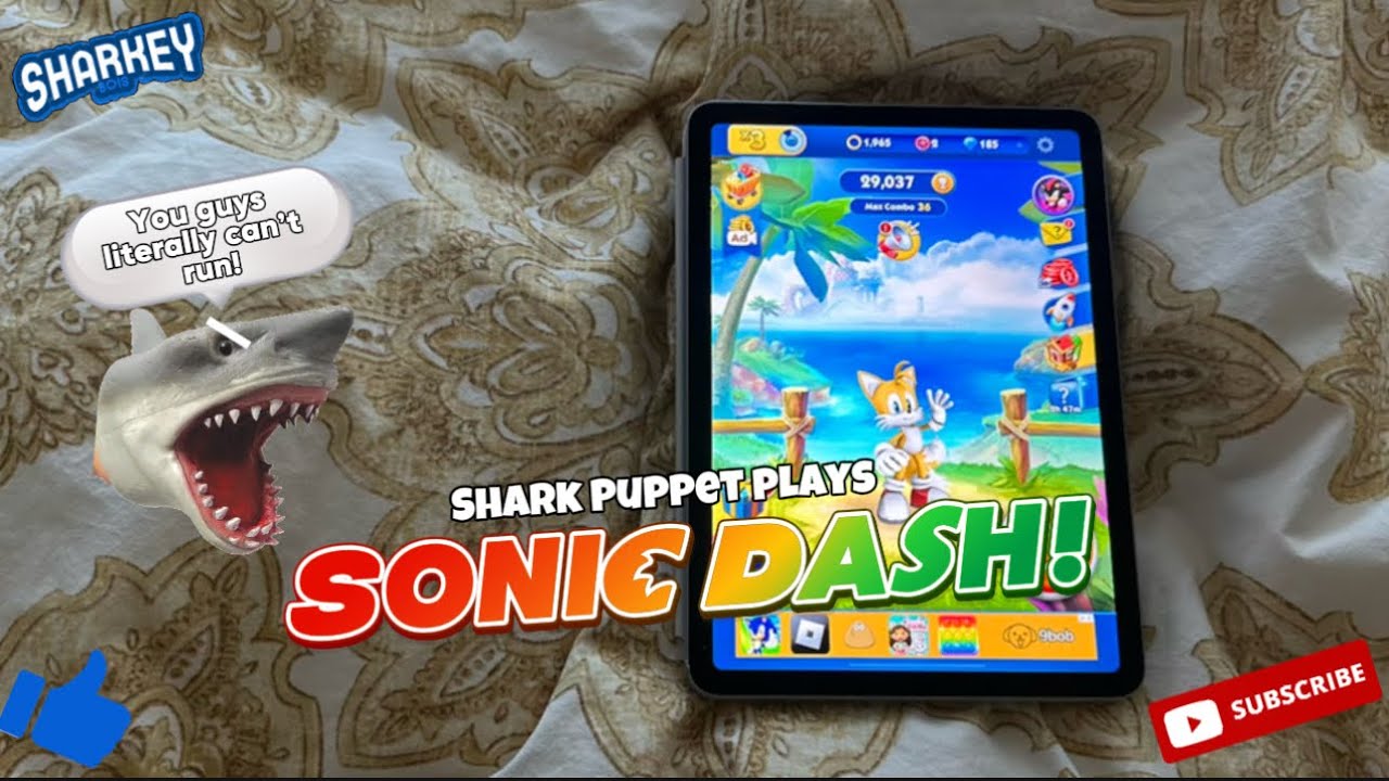 Shark Puppet plays Sonic Dash! - YouTube