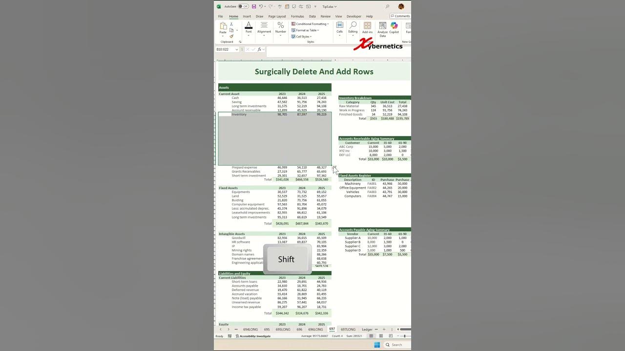 Add rows in Excel without affecting other cells - Excel Tips and Tricks - YouTube