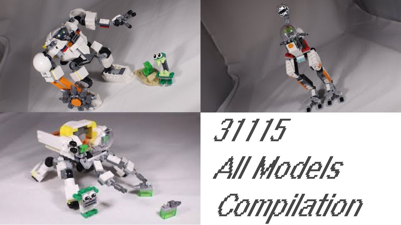 Lego Creator 31115 Space Mining Mech All 3 Models Stop Motion Build ...