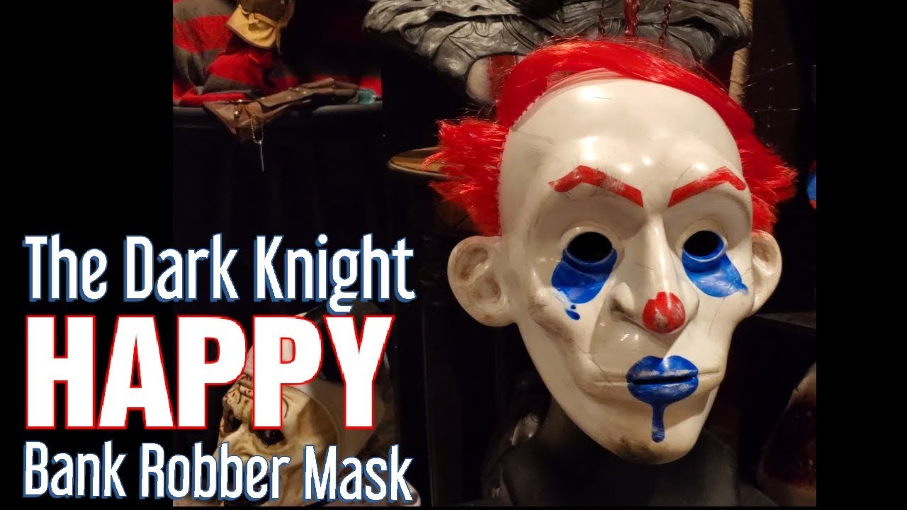 The Dark Knight "Happy" Joker bank robber mask - YouTube