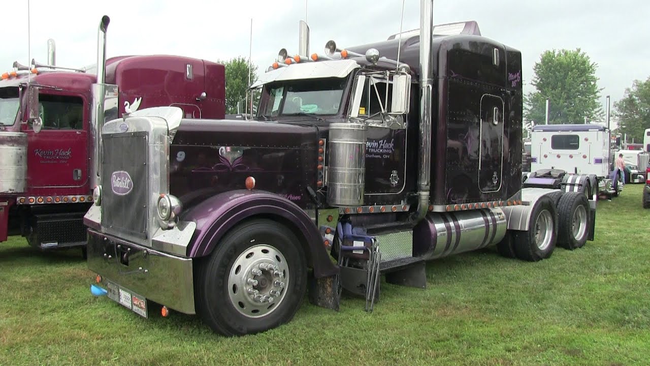 1995 Burgundy Peterbilt 379 At Clifford Truck Show 2024 - YouTube