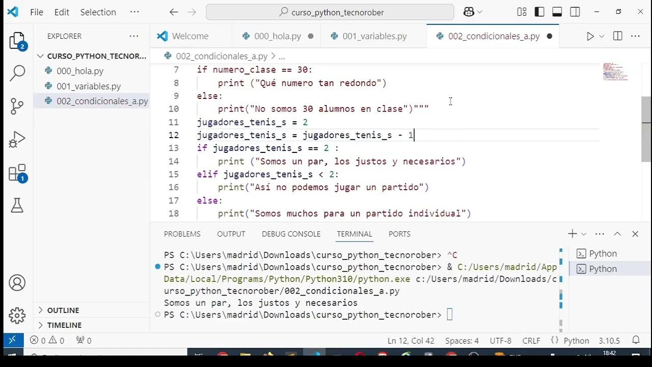 002 Condicionales Python a. Curso Python desde cero para principiantes ...
