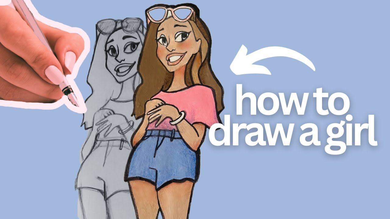 How to draw a girl - YouTube