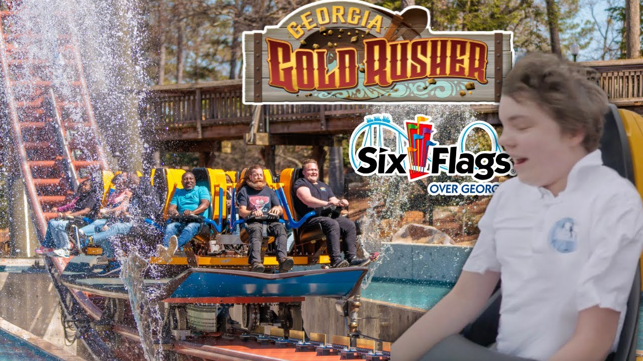 NEW! Georgia Gold Rusher LAUNCH Coaster at Six Flags Over Georgia ...