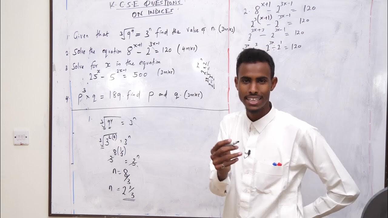 KCSE QUESTIONS ON INDICES - YouTube