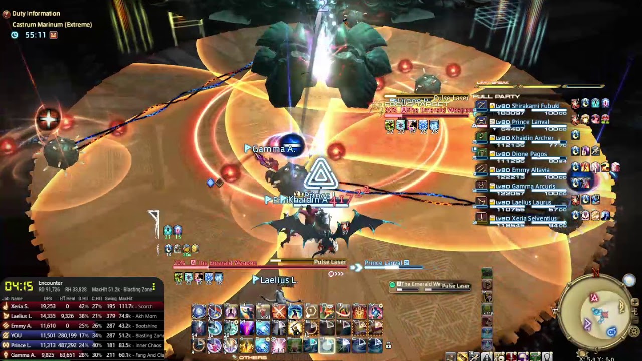 [FFXIV] Emerald Weapon EX Phase 1 - GNB PoV - YouTube