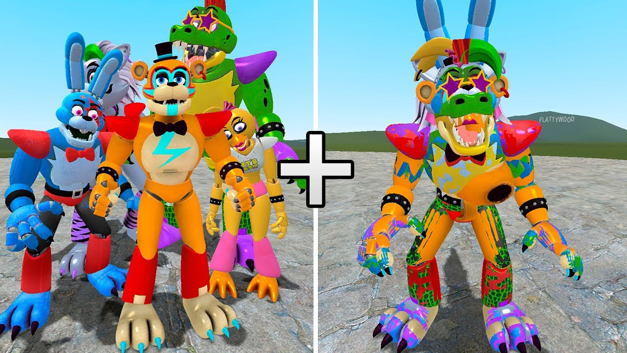 I combined all fnaf sb animatronics - YouTube