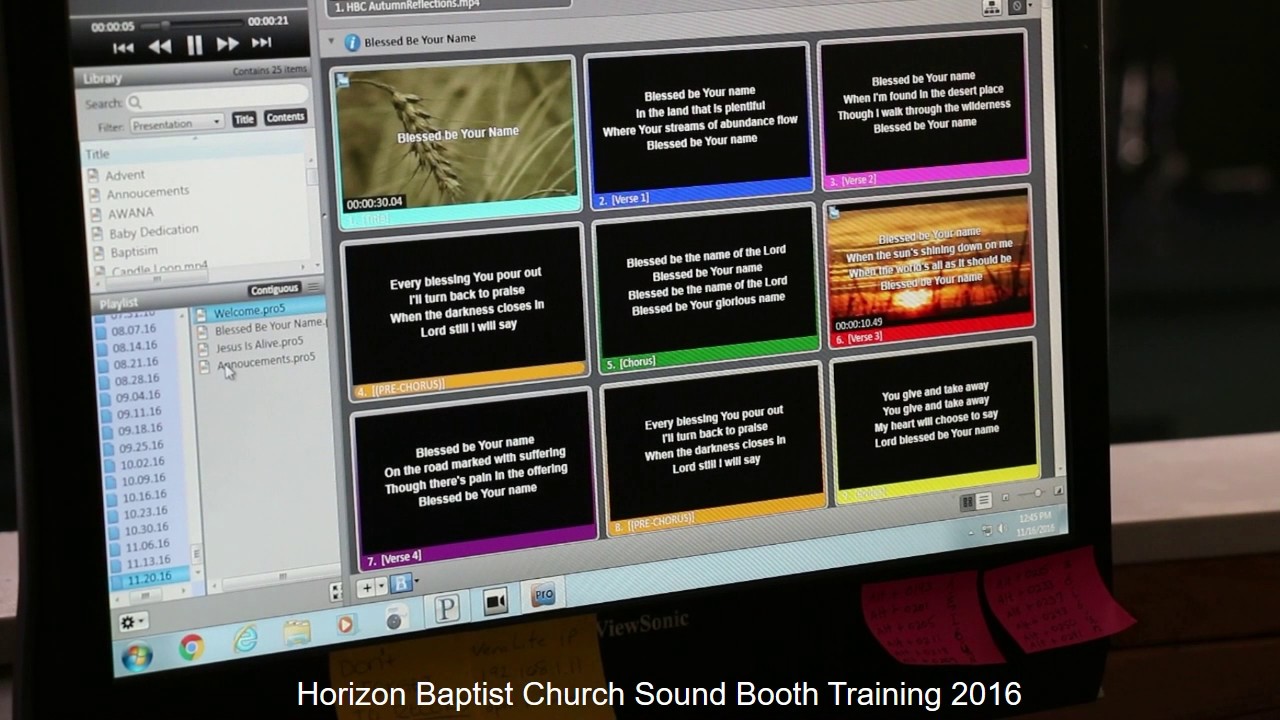 Horizon Baptist Church Sound Booth Training 2016 - YouTube