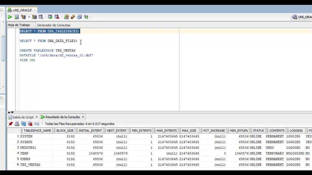 Base de datos con Oracle 01 - TableSpace y DataFiles - YouTube