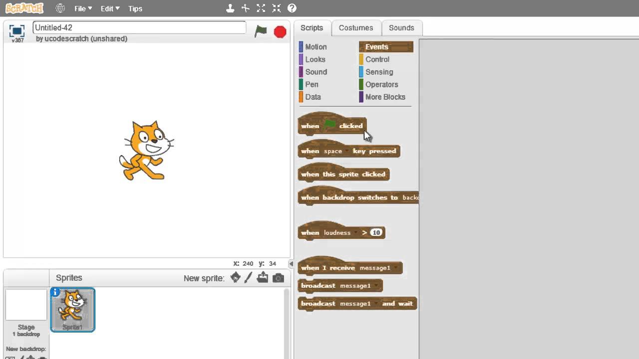 Scratch - My Game needs a When Green Flag Clicked Block - YouTube