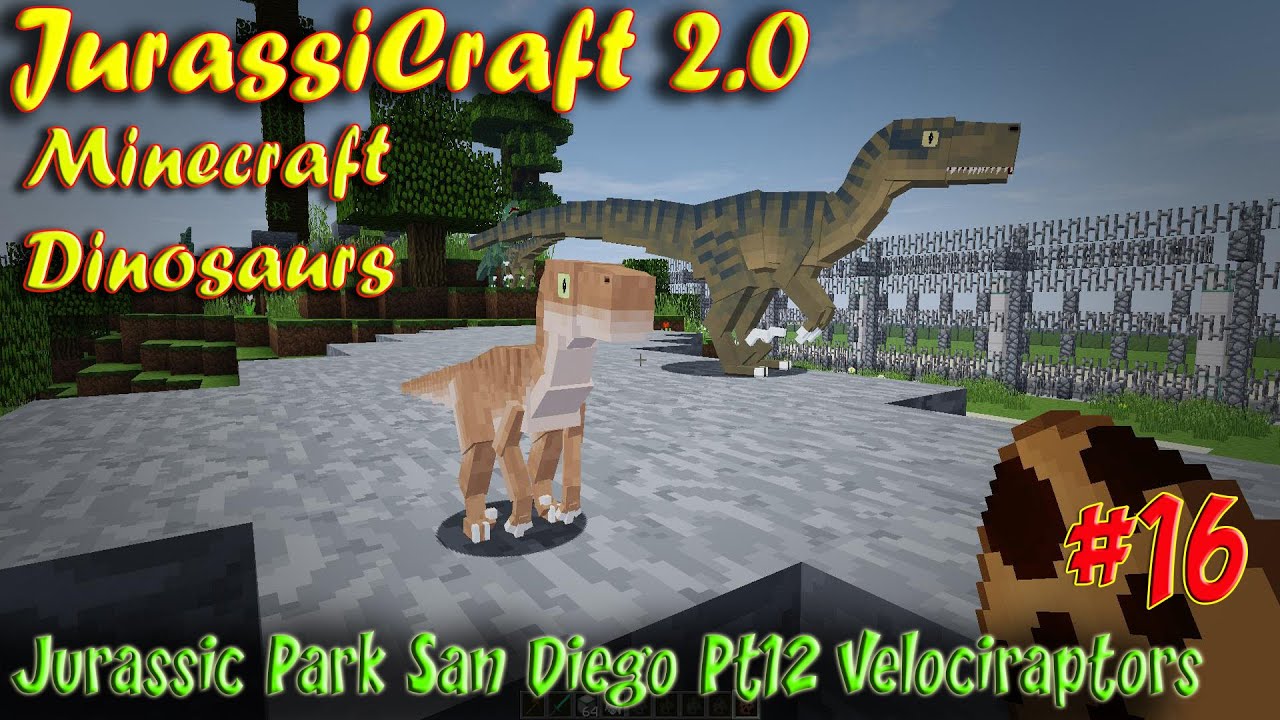 Minecraft Dinosaurs JurassiCraft 2.0 Ep16 Jurassic Park San Diego Pt12 ...