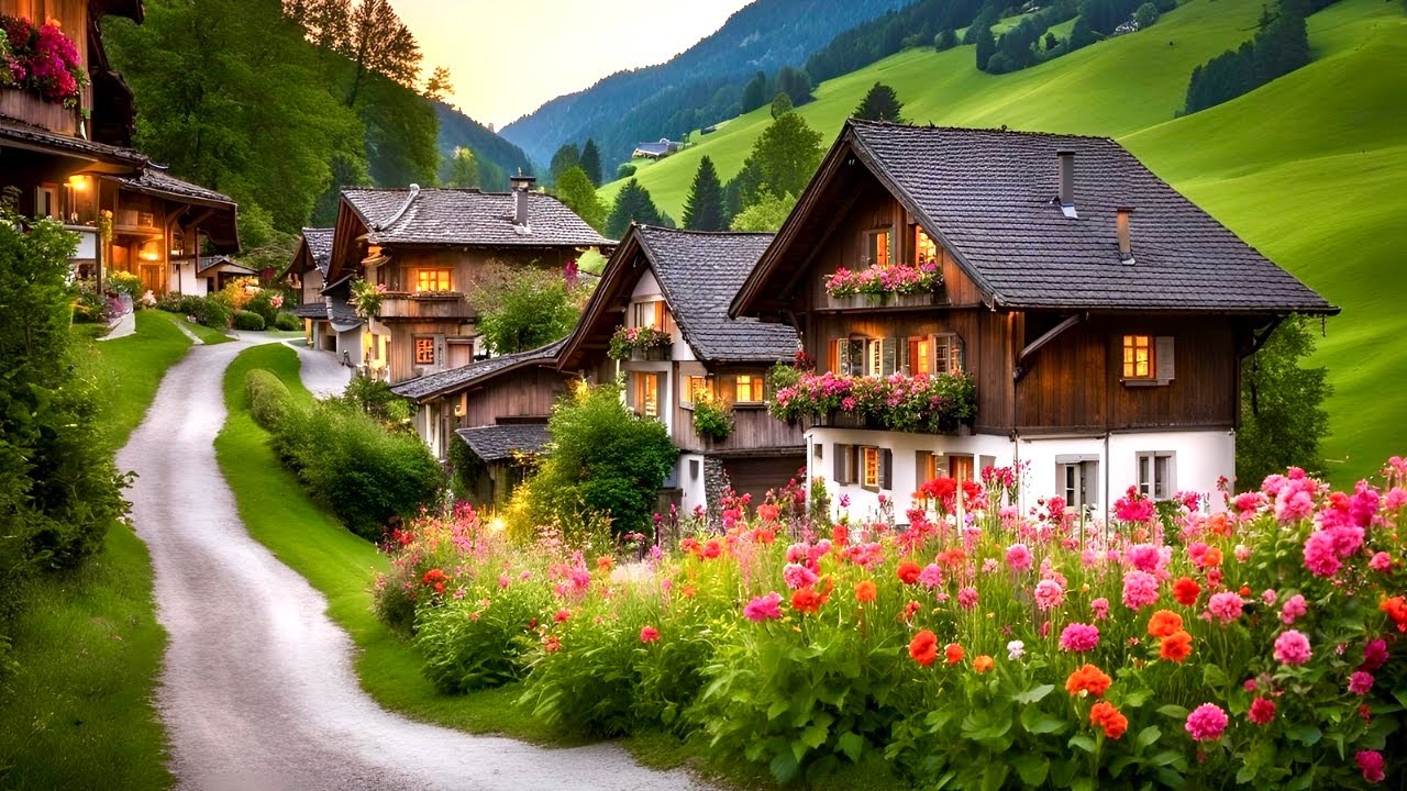 Peaceful Evening Walk In Switzerland Countryside🇨🇭Elm , Village In ...