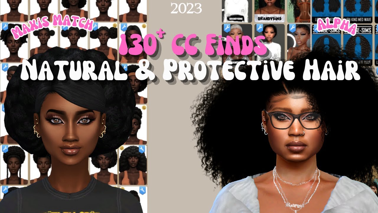 Natural & Protective Hair Finds 👩🏽‍🦱 + DIRECT CC Links | 2023 Sims 4 CC ...